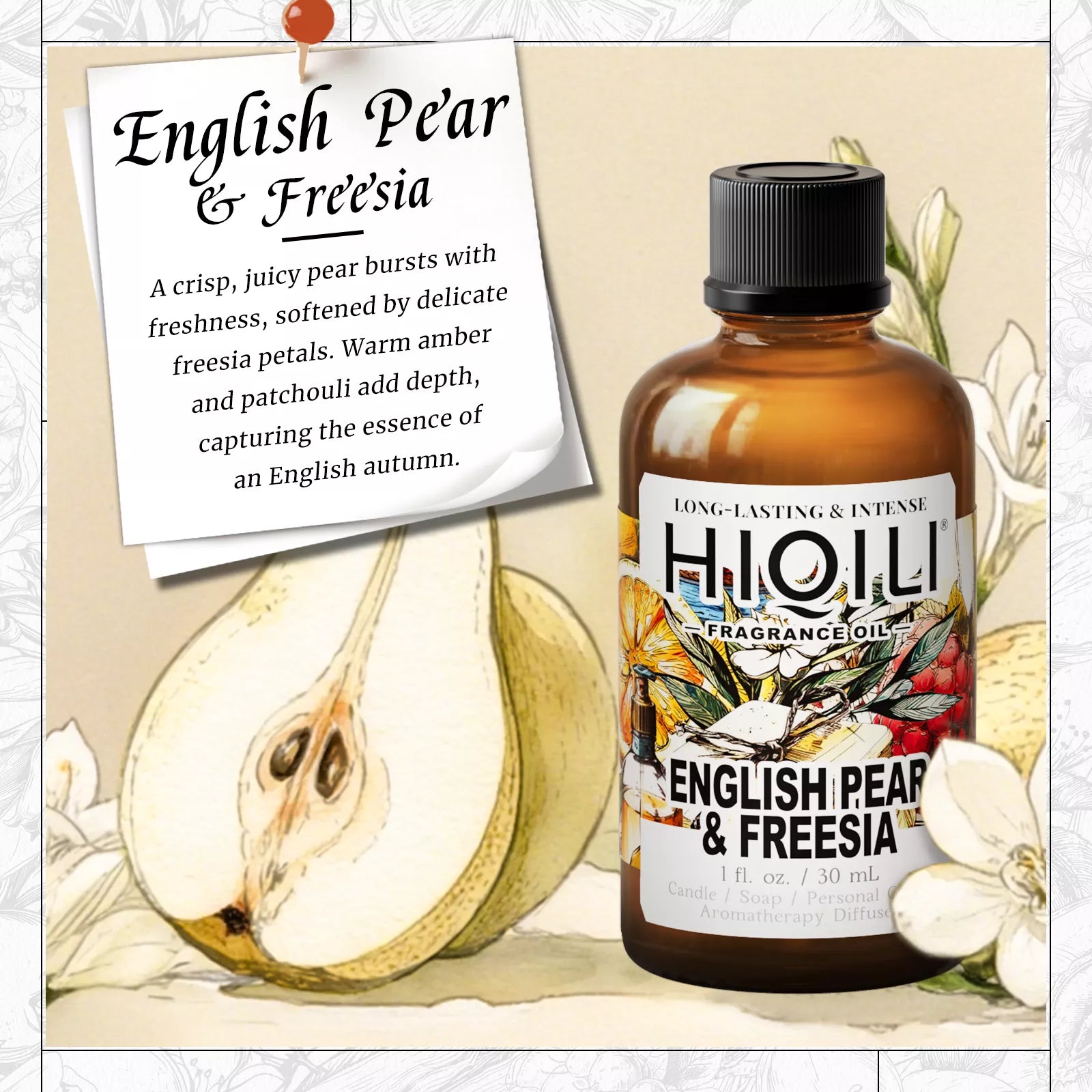 English Pear & Freesia Fragrance Oil | Fruity Floral – HIQILI Official ...